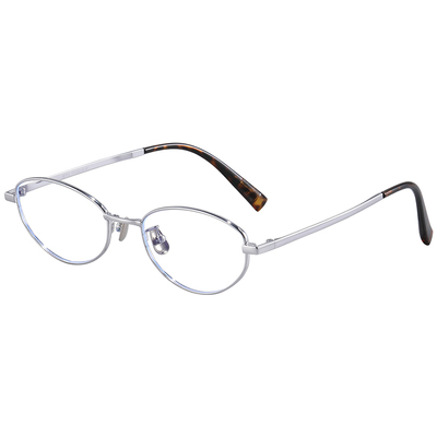 高智感猫眼银框眼镜女可配度数