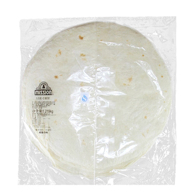 麦西恩12英寸面饼家用薄饼皮墨西哥鸡肉卷老北京卷饼12张1.219kg