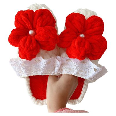 diy白雪公主拖鞋钩针材料包