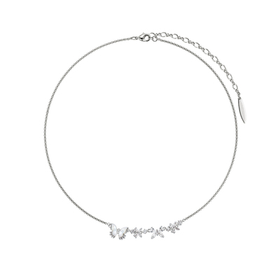 天然白贝母蝴蝶项链女2025新款