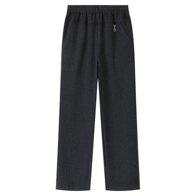 冬季加肥大码加绒厚妈妈休闲裤子