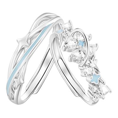 VIVIWELL星愿四叶草夜光情侣对戒