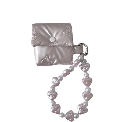 秋冬棉袄蝴蝶印花适用苹果耳机保护套airpodspro2无线蓝牙耳机壳三代airpods4二代ipod耳机盒airpods3耳机包