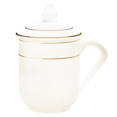 陶瓷带盖把手宾馆会议主人家茶杯