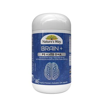 Nature'sWay佳思敏脑力佳神经酸备考儿童DHA鱼油PS磷脂酰丝氨酸*4