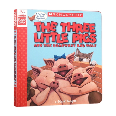 角色扮演书 英文原版 The Three Little Pigs and the Somewhat Bad Wolf 三只小猪 纸板书 A StoryPlay Book 英文版 进口英语书籍
