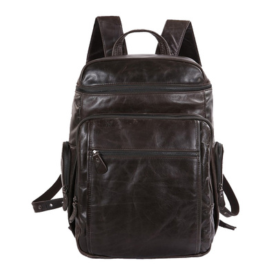 头层牛皮男士背包商务旅行双肩包