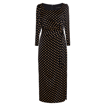 罗衣高级感波点印花修身连衣裙