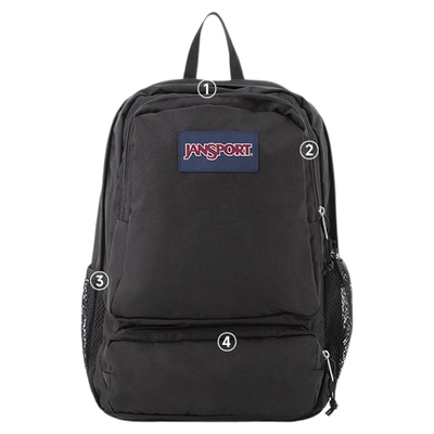 Jansport大容量黑色双肩背包