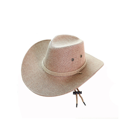 西部牛仔帽子登山防晒遮阳帽草帽