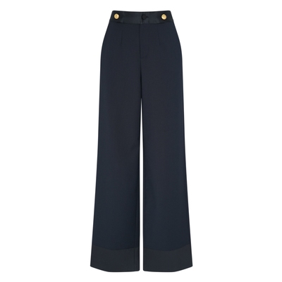 IDPAN女装春季新款时尚百搭通勤极简阔腿裤宽松显瘦拖地长裤子女