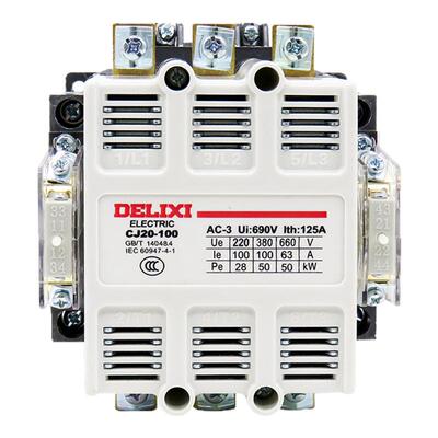 德力西100A交流接触器CJ20-63A起动器160 250 400 630A 220V 380V