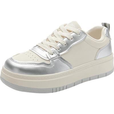 小白鞋时尚休闲简约平底系带中跟