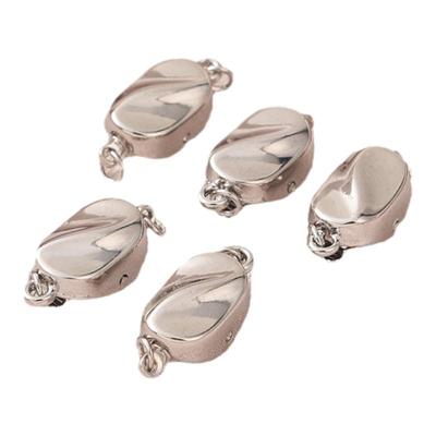 铜镀白金色S面元宝插扣