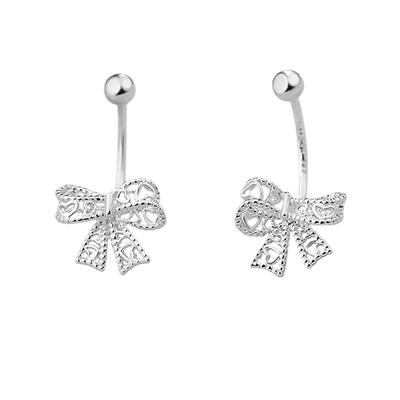 【自营】daisy beautyS999足银蝴蝶结耳钉耳环耳饰纯银日常银耳钉