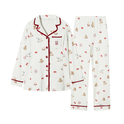 嫚熙秋冬双面磨毛睡衣月子服