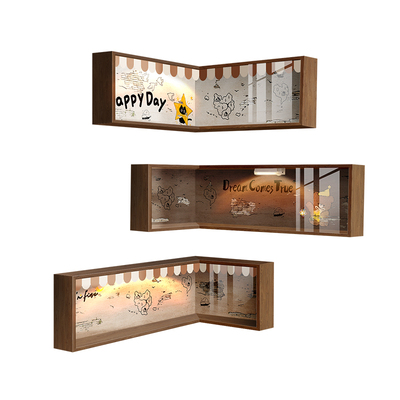 挂墙收纳盲盒亚克力透明手办展示柜大号防尘goto拉布布转角置物架