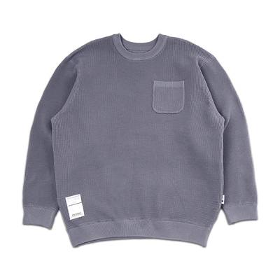 华夫格foundry日系宽松长袖卫衣