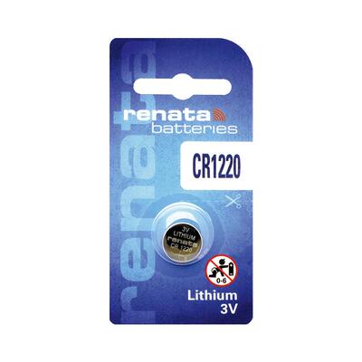 renata瑞士纽扣电池CR1220锂单反数显卡尺DW手表起亚悦达千里马雅绅特汽车钥匙电池3V小纽扣电子