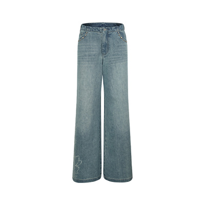 ARTEPURA复古印花高腰牛仔裤