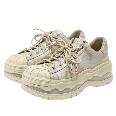 孟子义杨超越同款VITTORIO VENTURA薇薇燃 贝壳头厚底休闲板鞋