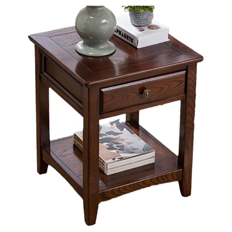 沙发边几茶几边柜实木角几客厅美式储物柜边桌四方桌家用轻奢复古_虎窝淘