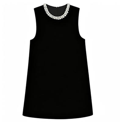 大码轻奢极简圆领显瘦背心连衣裙