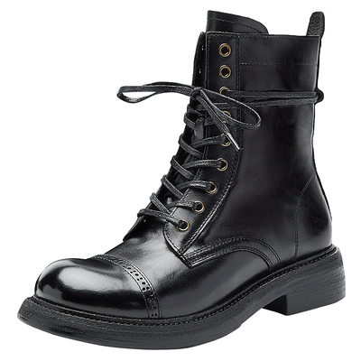 NineWest/玖熙马丁靴女加绒低跟