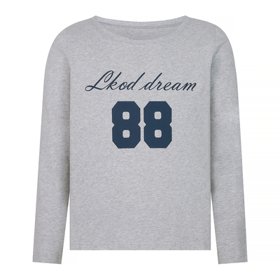 韩系斜肩字母印花长袖T恤