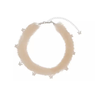 STUGAZI毛绒可拆卸拂蕊蝴蝶项链