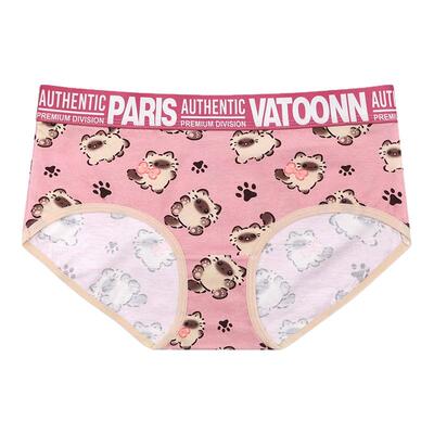 花佃品色女生纯棉内裤三角中腰