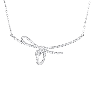 hefang丝带结锁骨链女蝴蝶结项链何方飘带耳环耳钉轻奢高级感礼物