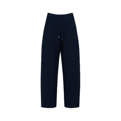 藏蓝色抽绳柔软运动风长裤