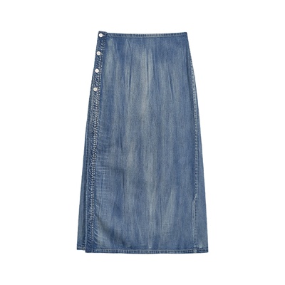 SPELLEDIT夏季新品刷感牛仔裹裙