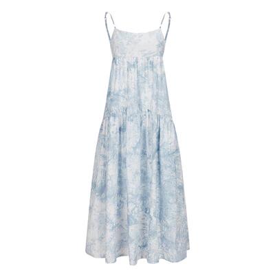 MOUSSY 夏季海岛度假风长款扎染吊带连衣裙028ISA33-2361