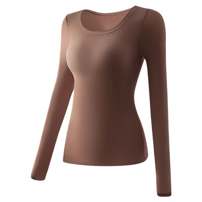 10A抑菌秋衣女带胸垫恒温发热