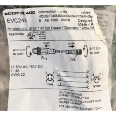 议价EVC244.EVC412. EVT001.EVC023.德国IFM传感器连接线