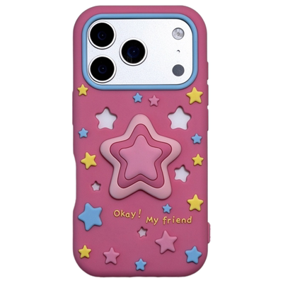 @BOBBY PLANET原创多巴胺镂空星星甜美解压适用iphone18Promax手机壳苹果17p高级硅胶16543玫粉闺蜜礼物甜酷