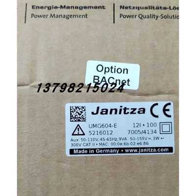 议价UMG604-E 德国原装进口JANITZA 捷尼查电能质量分析仪5216002