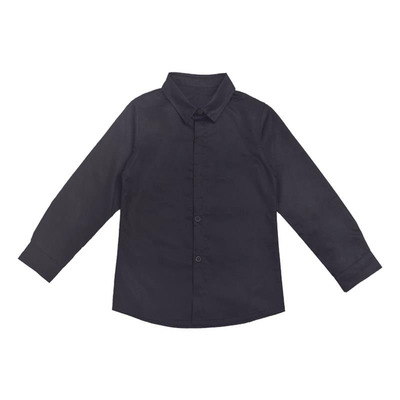 少儿街舞纯棉黑色长袖演出衬衣