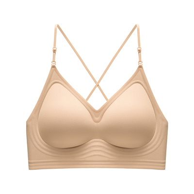 挂脖美背内衣女聚拢收副乳防下垂