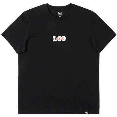 Lee25新品标准版圆领重叠印花Logo男短袖T恤休闲潮LMT0098064LE