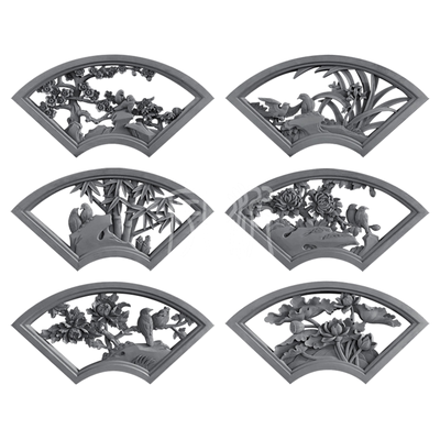 扇形镂空窗花影壁墙围墙装饰挂件