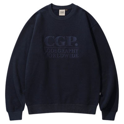 宽松字母印花圆领卫衣