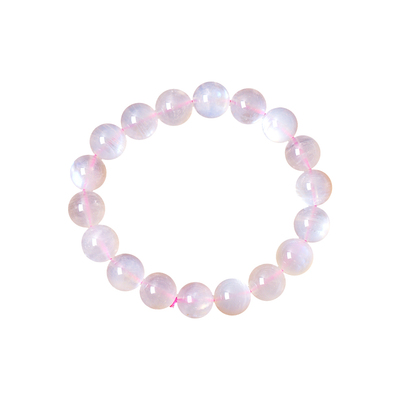 天然水晶月光石蓝月光圆珠款单圈手链 男女款水晶手串饰品礼物