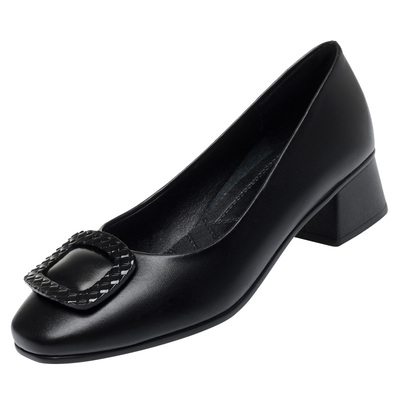 单鞋韩版搭扣软底不累脚女士皮鞋