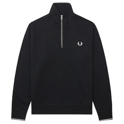 FRED PERRY男士休闲卫衣2025冬季条纹拉链半开襟麦穗刺绣潮M3574