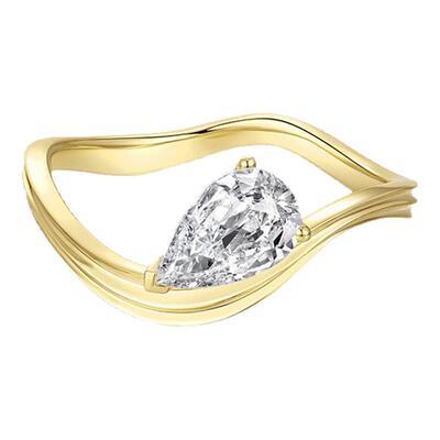 【老钱风】Cevol新奢钻石Free波浪山峰18K金钻石戒指女好运扭扭戒