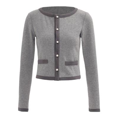 针织上衣APOZi浪漫恋人珍珠扣