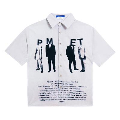 PMET休闲满印人像衬衫